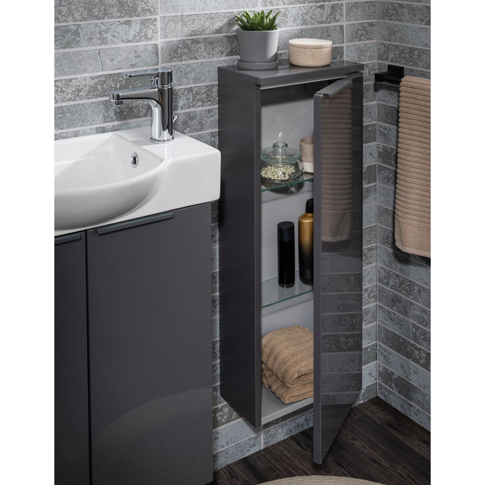 Fackelmann Midi-Schrank mit niedriger Tiefe 17 cm Badschrank Luna | MM-ComSale