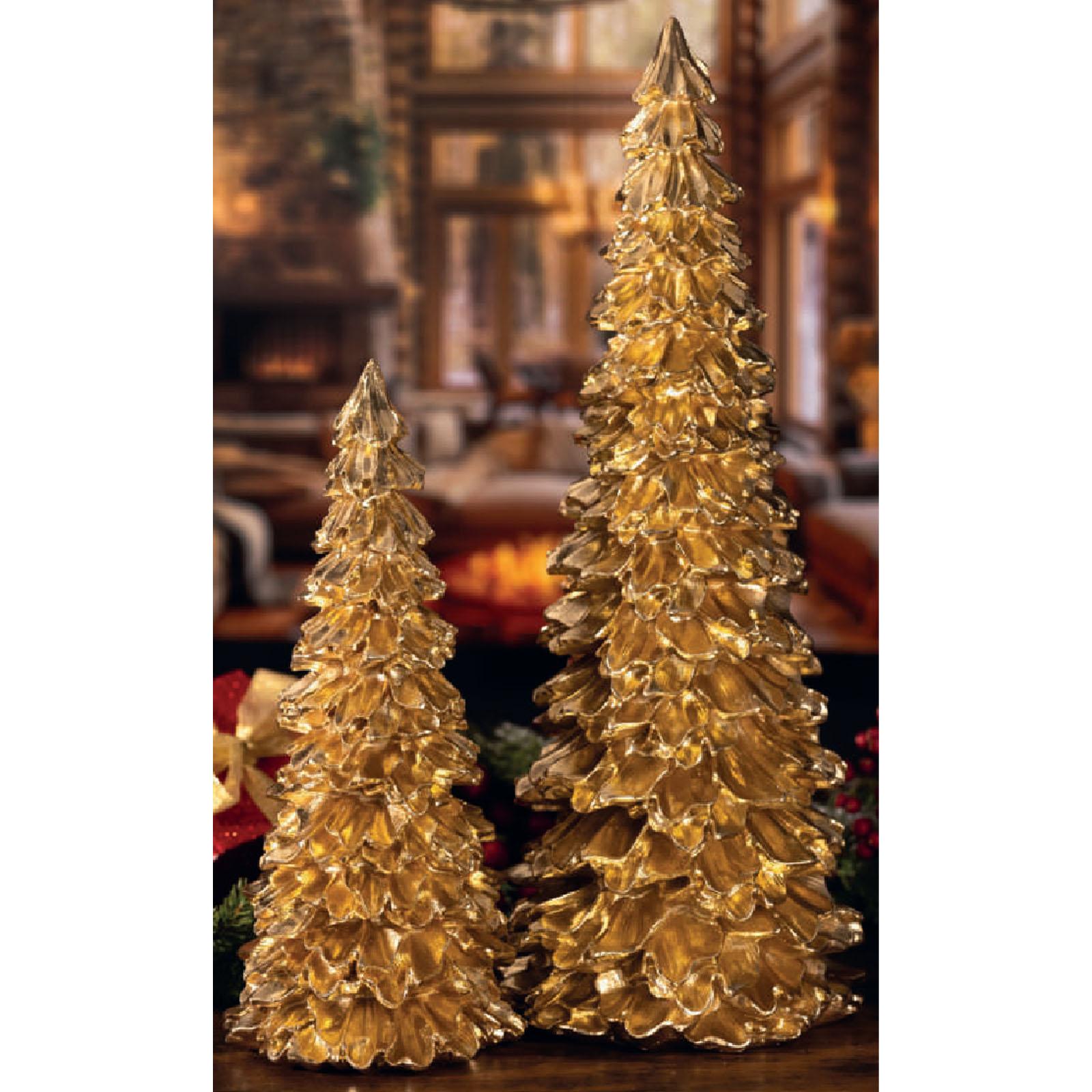Deko-Baum 46 cm goldfarben Christbaum aus Kunststein als Winterdeko ...